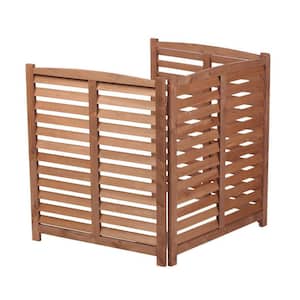 38 in. Cedar Privacy Screen Freestanding Outdoor Air Conditioner Garden ...