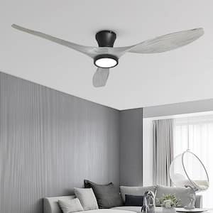 52 in. Indoor Bronze Flush Mount Ceiling Fan with Integrated LED Light ...