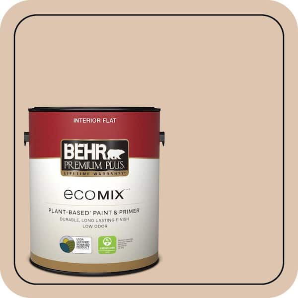 BEHR PREMIUM PLUS 1 gal. #N250-2A Bali Sand Flat EcoMix Plant-Based ...