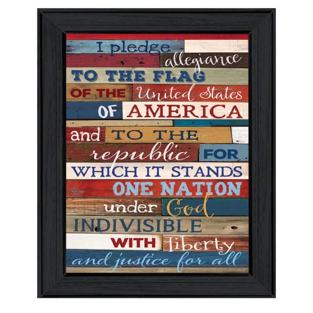 HomeRoots Charlie Pledge of Allegiance 1-Piece Framed Wall Art 14 in. x ...