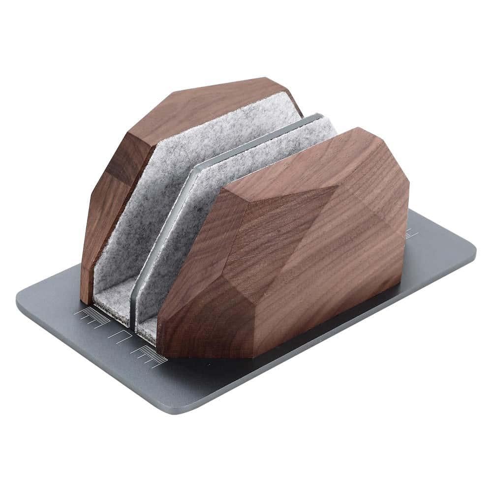 Walnut Wood Vertical Laptop Stand Dual Slot Adjustable Dock for Desk ...