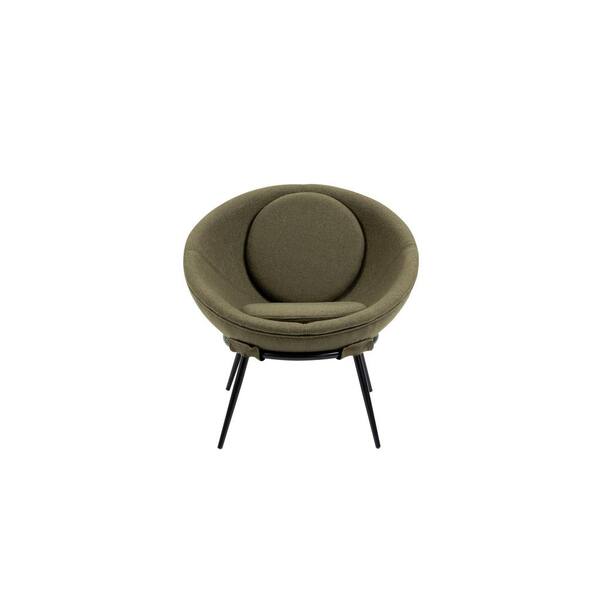 Storied Home Mid Century Dark Olive Upholstered Cup Chair EC1190 - The ...