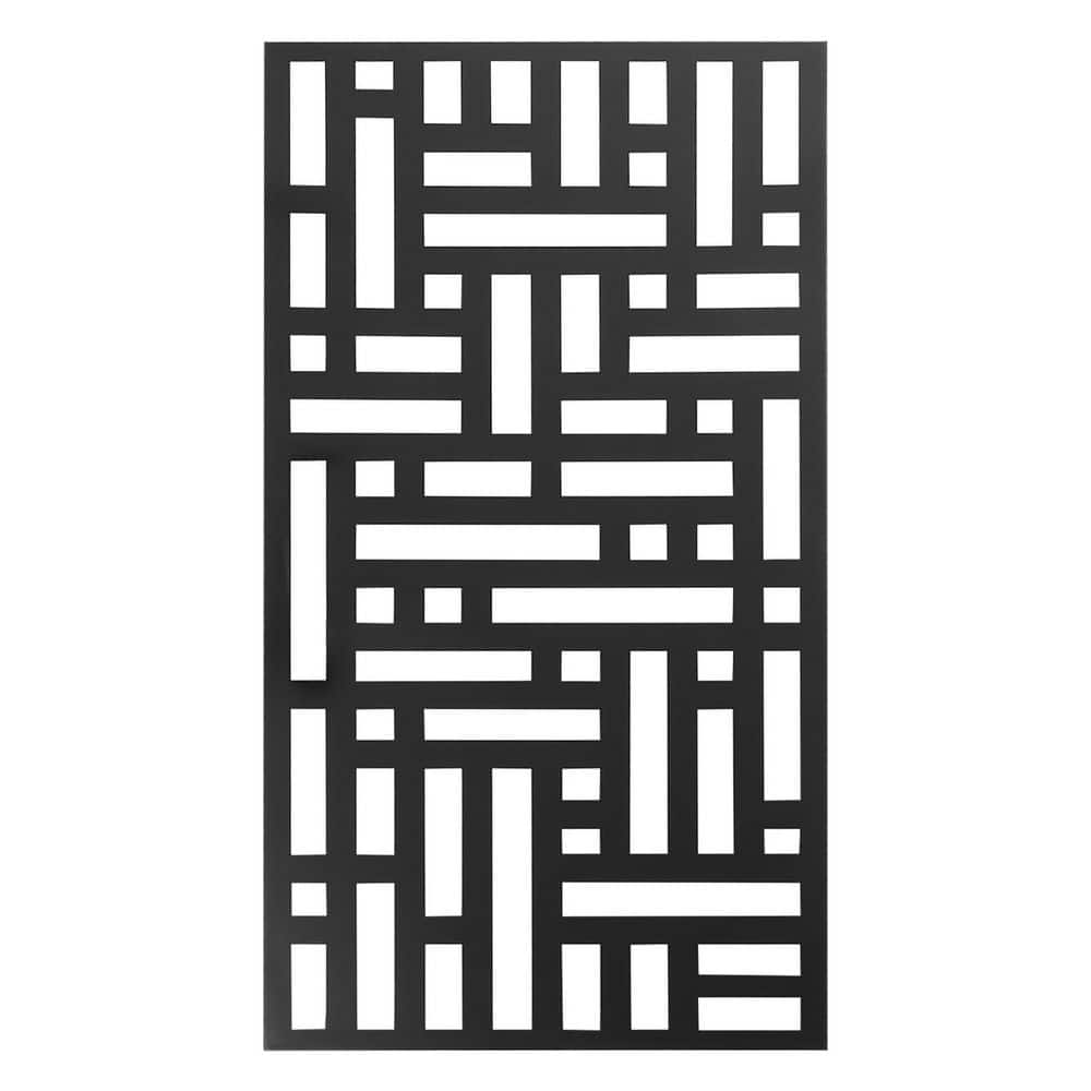 YIYIBYUS 3.8 ft. x 1.9 ft. Outdoor Black Rectangular Decorative Metal ...