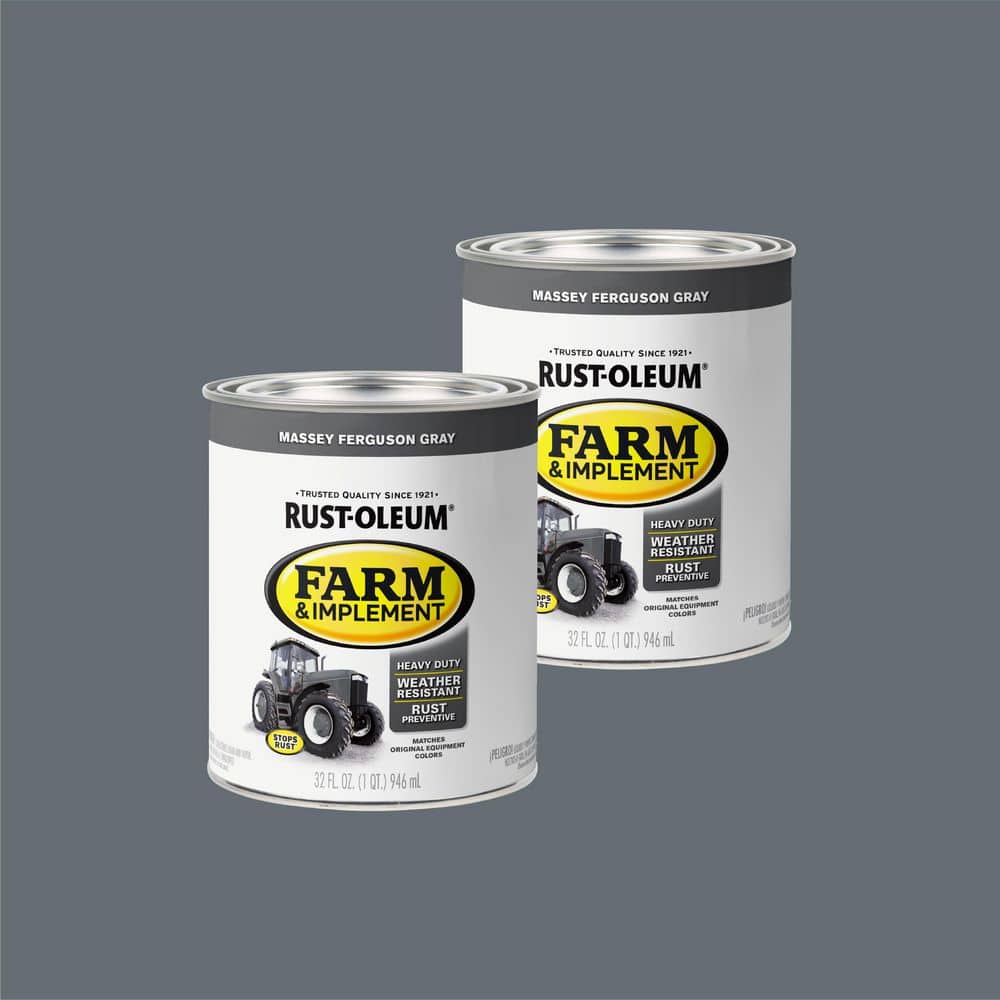 Rust-Oleum 1 qt. Farm Equipment Massey Ferguson Gray Enamel Paint (2 ...