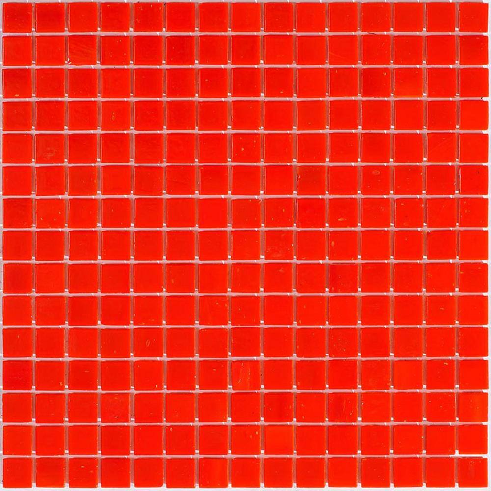 Apollo Tile Dune 4" x 6" Glossy Candy Apple Red Glass Mosaic Uniform ...