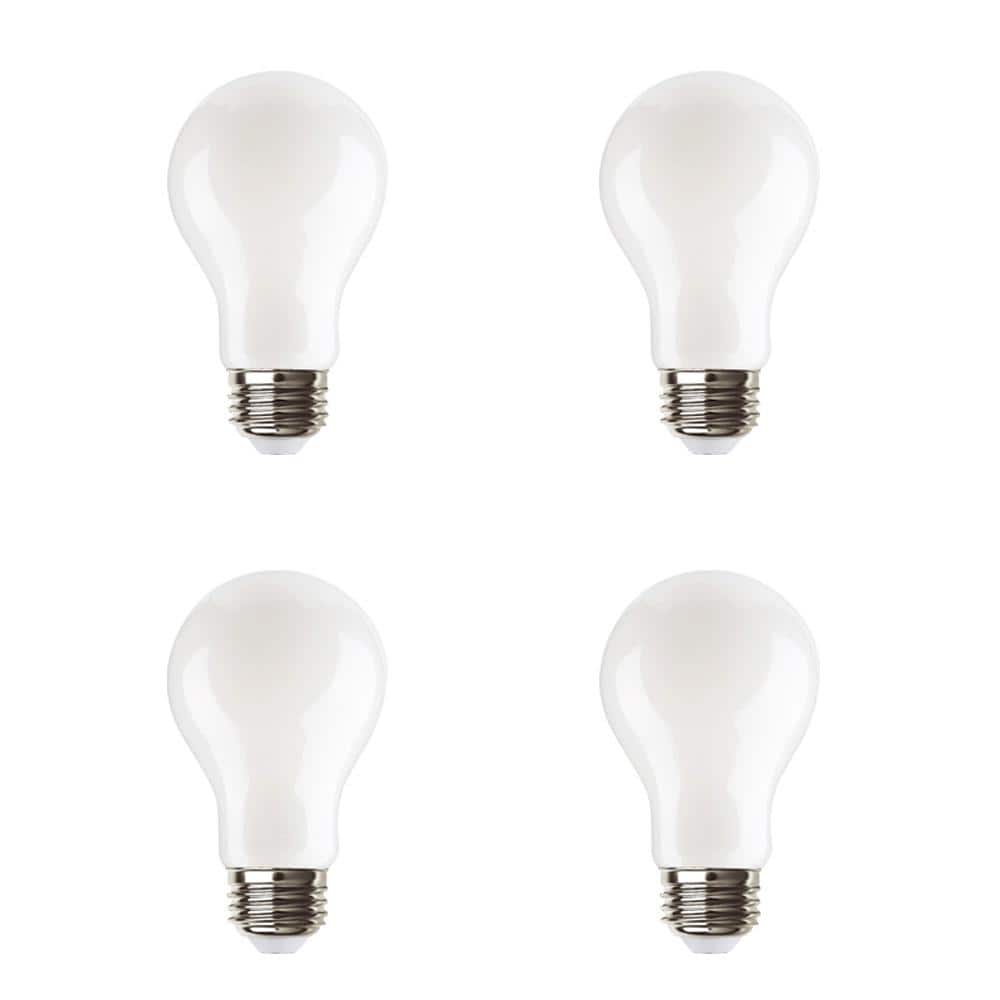 EcoSmart 60-Watt Equivalent A19 Dimmable LED Light Bulb True White (4 ...