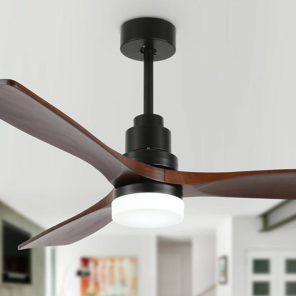 Oaks Aura Novella 52in. LED Solid Wood Scandi Ceiling Fan With Light ...