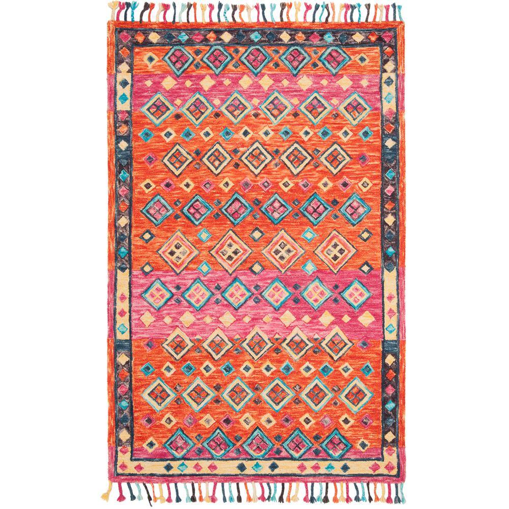 SAFAVIEH Aspen Orange/Fuchsia 5 ft. x 8 ft. Floral Area Rug APN138A-5 ...