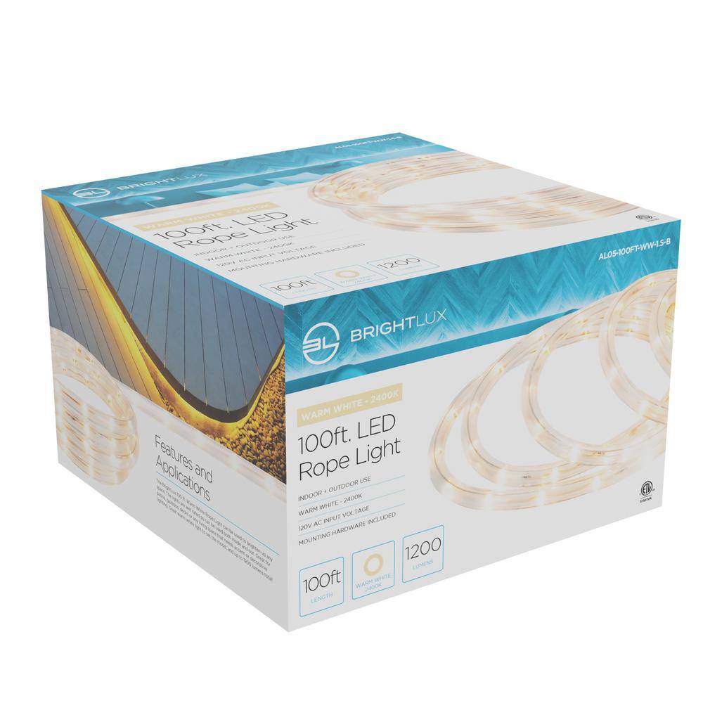 Buy Outdoor/Indoor 100 ft. L 120V Plug-In Warm White LED Rope Light ...