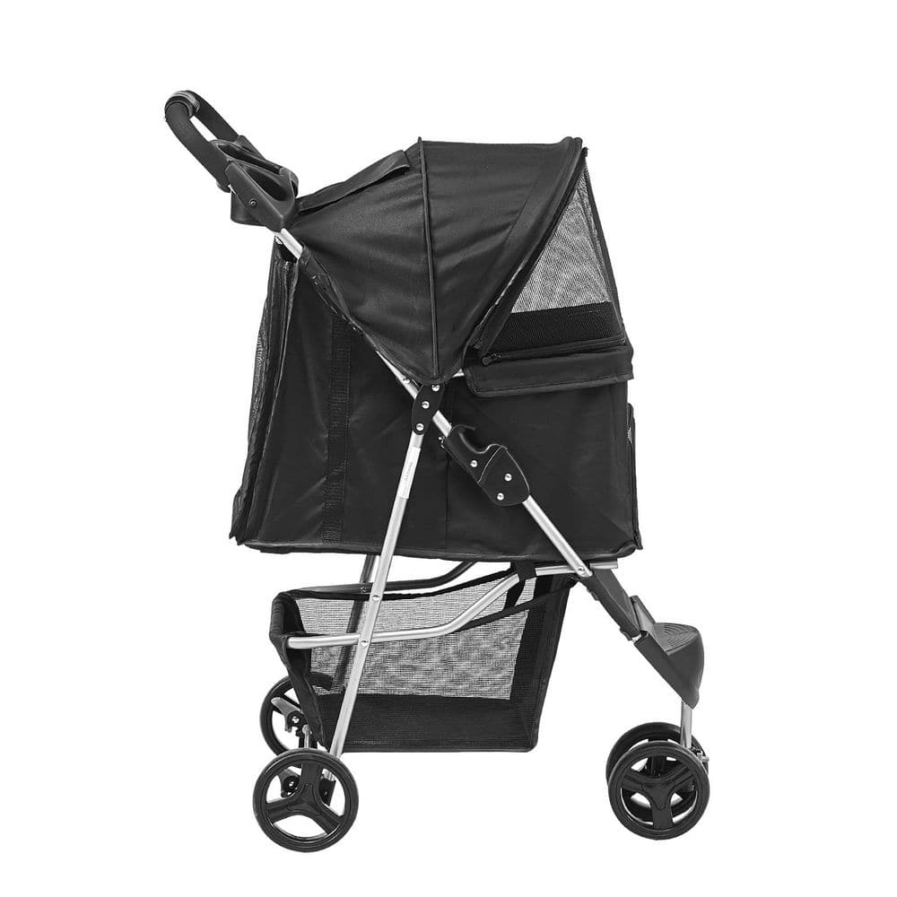 SKYSHALO Pet Stroller, 3 Wheels Dog Stroller Rotate with Brakes, 35lbs ...