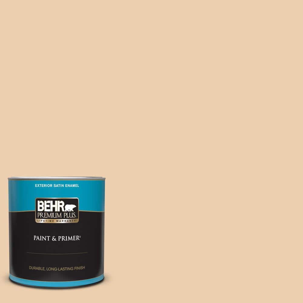 BEHR PREMIUM PLUS 1 qt. #S270-2 Chai Satin Enamel Exterior Paint ...
