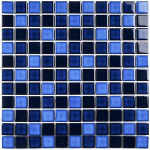 MOLOVO Porcetile Soft Blue 11.82 in. x 11.82 in. Matte Porcelain Mosaic Tile Sample BT-PM11 ...