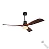 ExBrite Solid 52 in. Integrated LED Indoor Cherry Ceiling Fan with ...