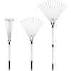 Adjustable Garden Leaf Rake - 24 in. to 63 in. Telescopic Metal Rake ...