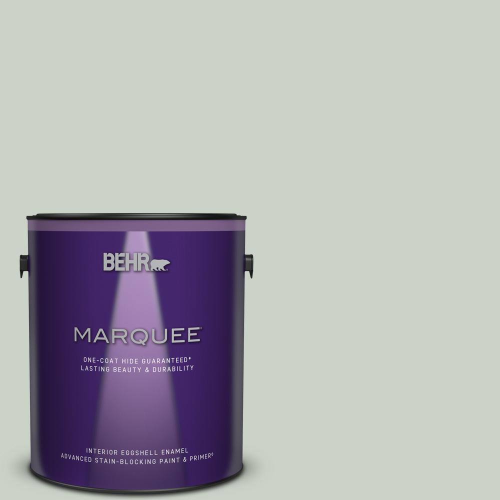 BEHR MARQUEE 1 gal. #MQ3-48 Shy Green One-Coat Hide Eggshell Enamel ...