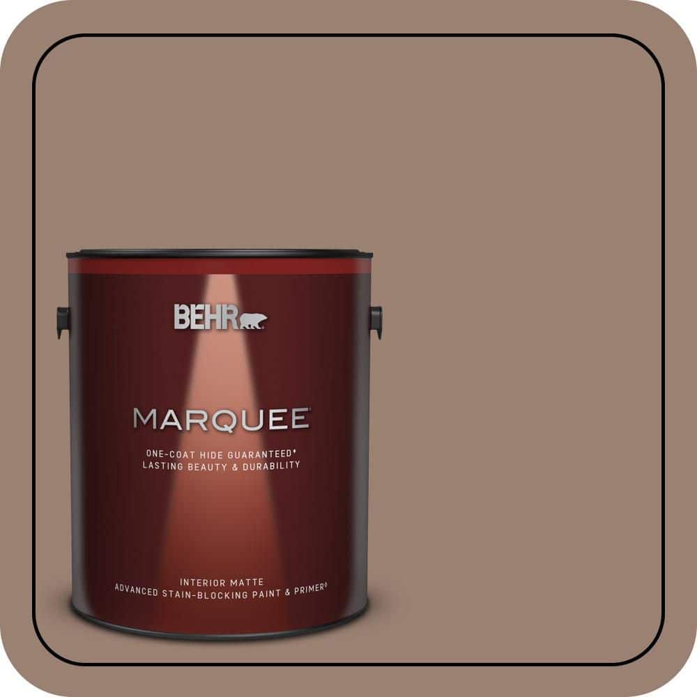 BEHR MARQUEE 1 gal. #N190-5 Frontier Brown One-Coat Hide Matte Interior ...