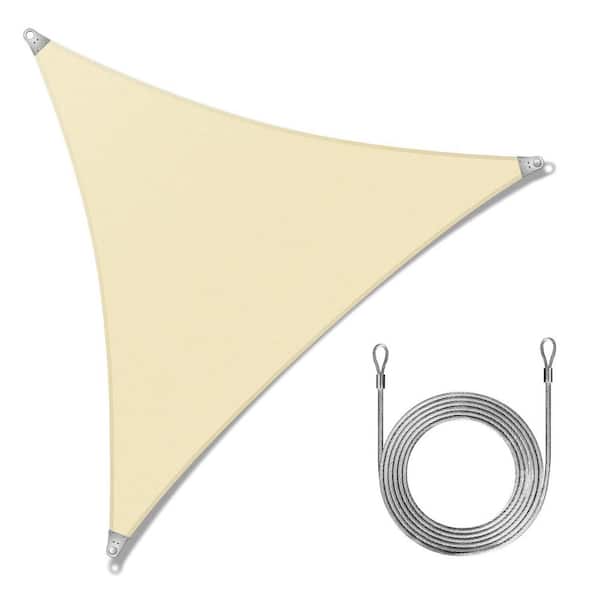 AMGO Super Ring 18 ft. x 18 ft. x 18 ft. Triangle Sun Shade Sail with ...