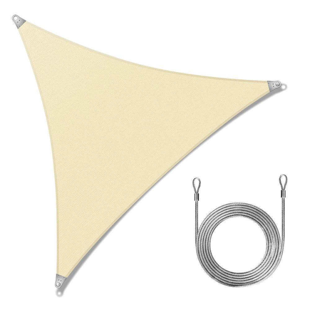 AMGO Super Ring 24 ft. x 24 ft. x 24 ft. Triangle Sun Shade Sail with ...