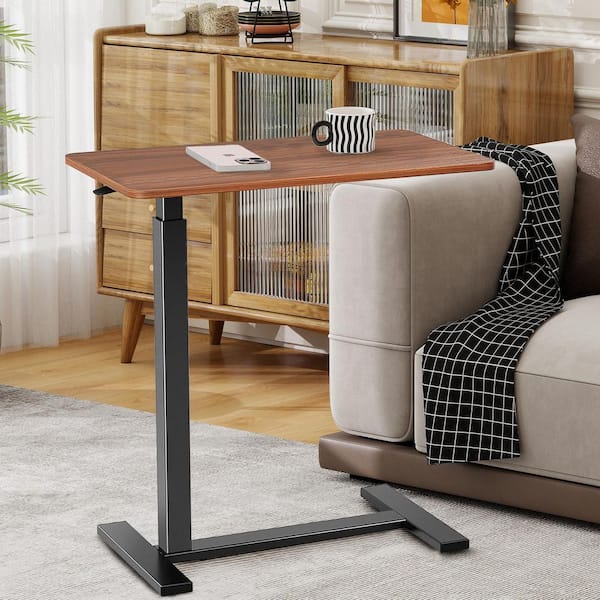 WONDER COMFORT 27.56 in. Rust Brown Laptop Desk with Wheels, Adjustable ...