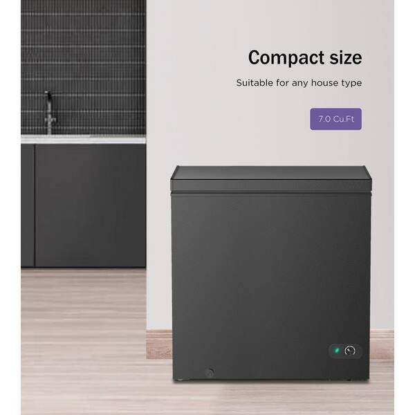 21.77 in. W 7.0 Cu. ft. Manual Defrost Chest Freezer Free Standing Top Door Freezer in Black