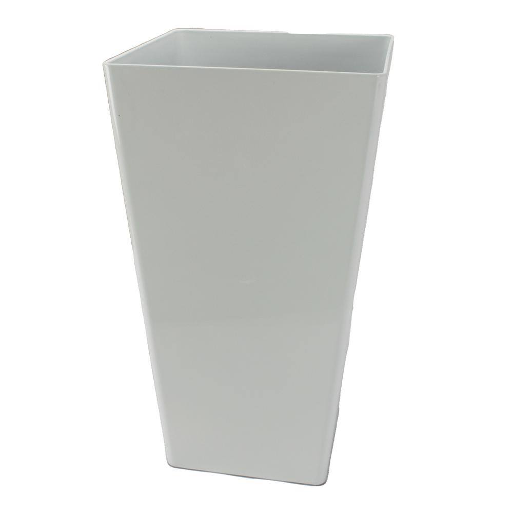Vigoro 11.5 in. Harmony Modern Matte White Plastic Square Planter (11.5 ...