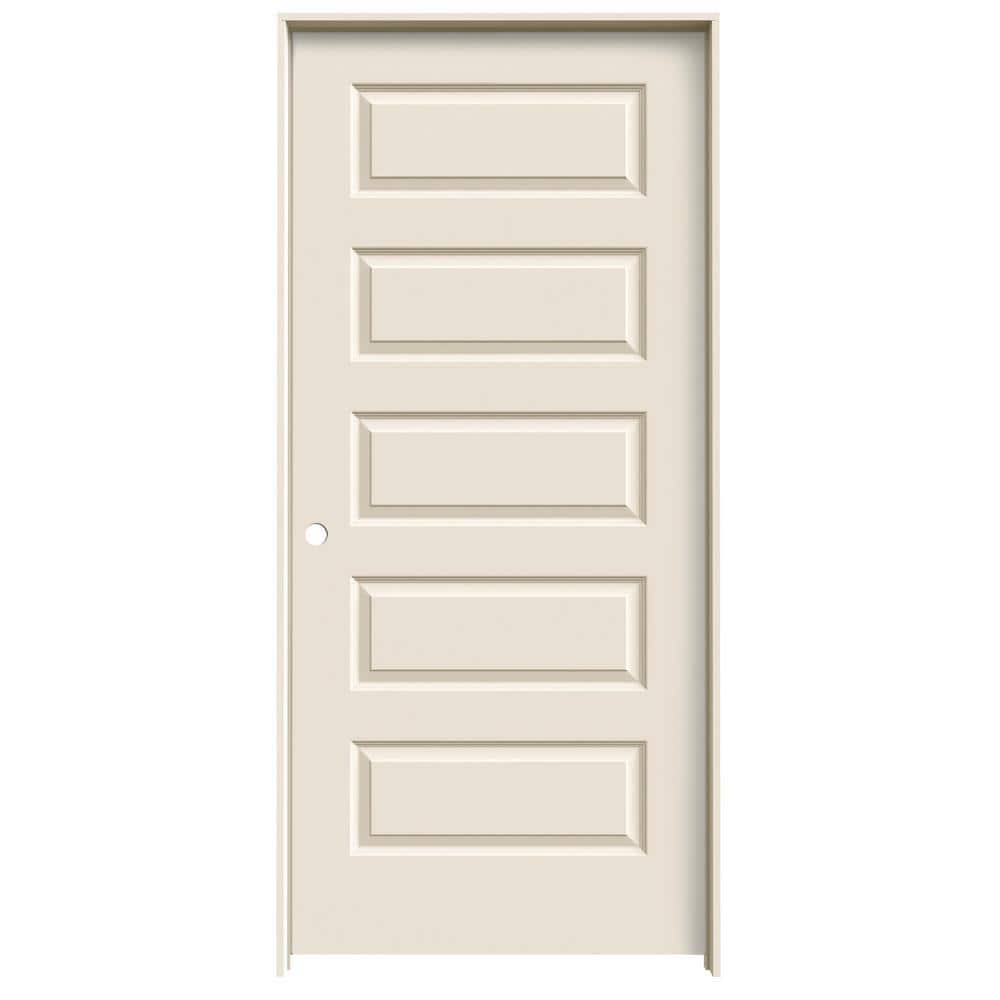 MMI DOOR 36 in. x 80 in. Smooth Rockport Right-Hand Solid Core Primed ...