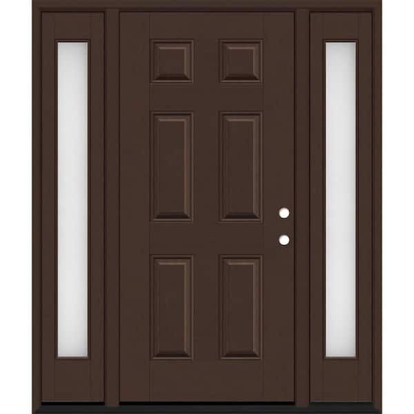 Steves & Sons Regency 64 in. x 80 in. 6-Panel LHIS Chestnut Stain ...
