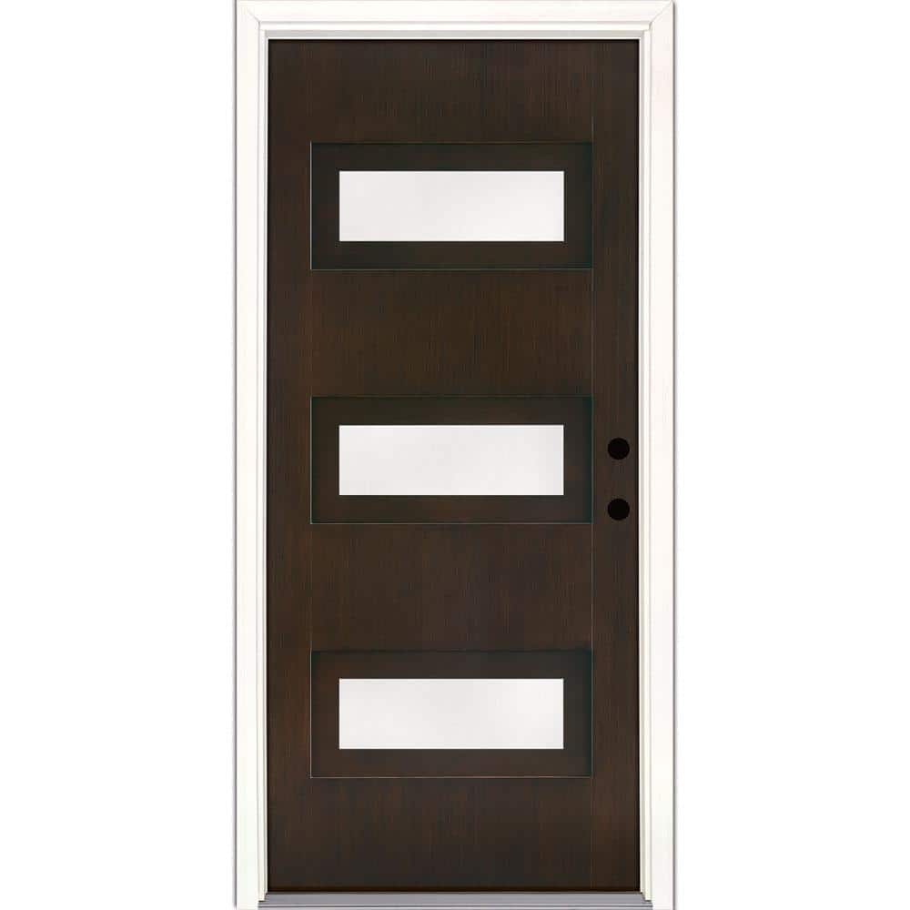 Feather River Doors 3-Lite 36 in. x 80 in. Left Hand Inswing Modern ...