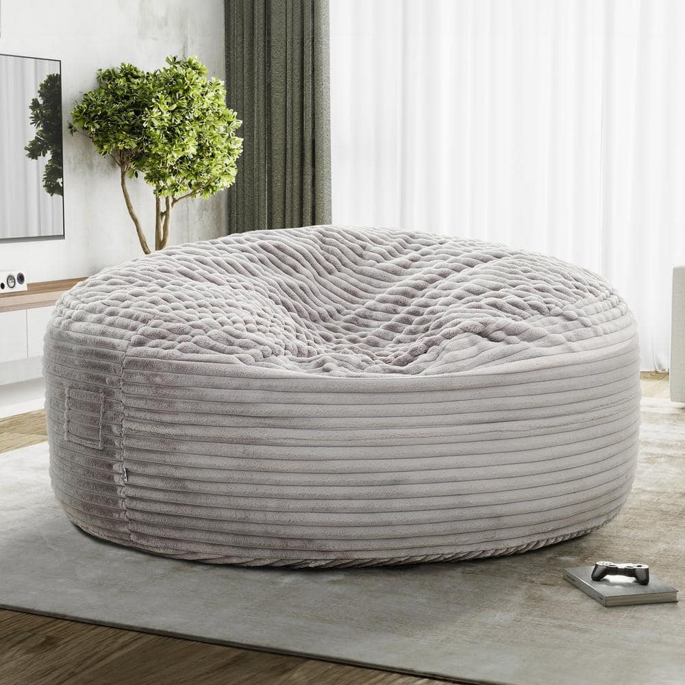 Sealy Kade Grey Polyester 6 ft. Foam Bean Bag Chair 65799 - The Home Depot