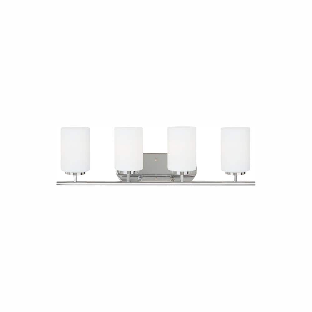 Generation Lighting Oslo 27.5 in. 4-Light Chrome Transitional Contemporary Bathroom Vanity Light ...