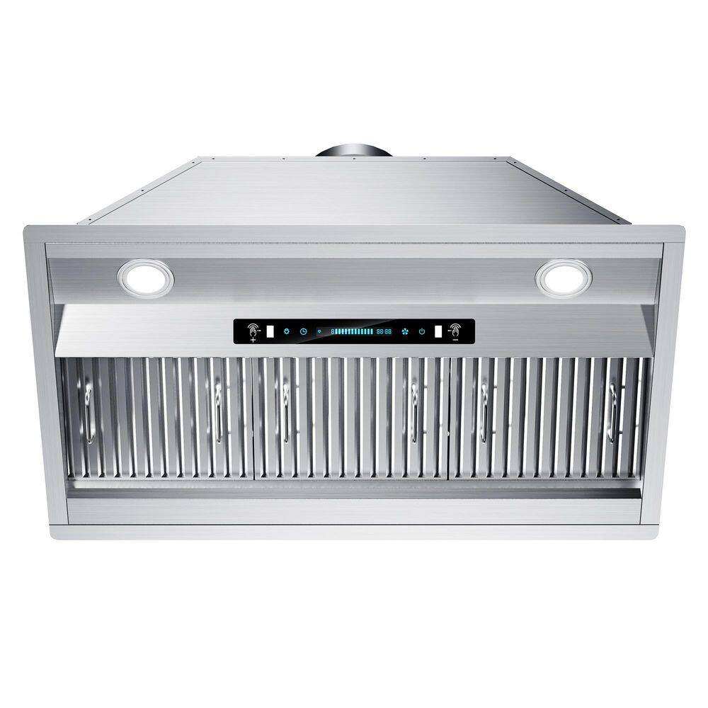HGUOQ 42 in. 400 CFM Convertible Insert Range Hood Stainless Steel with ...