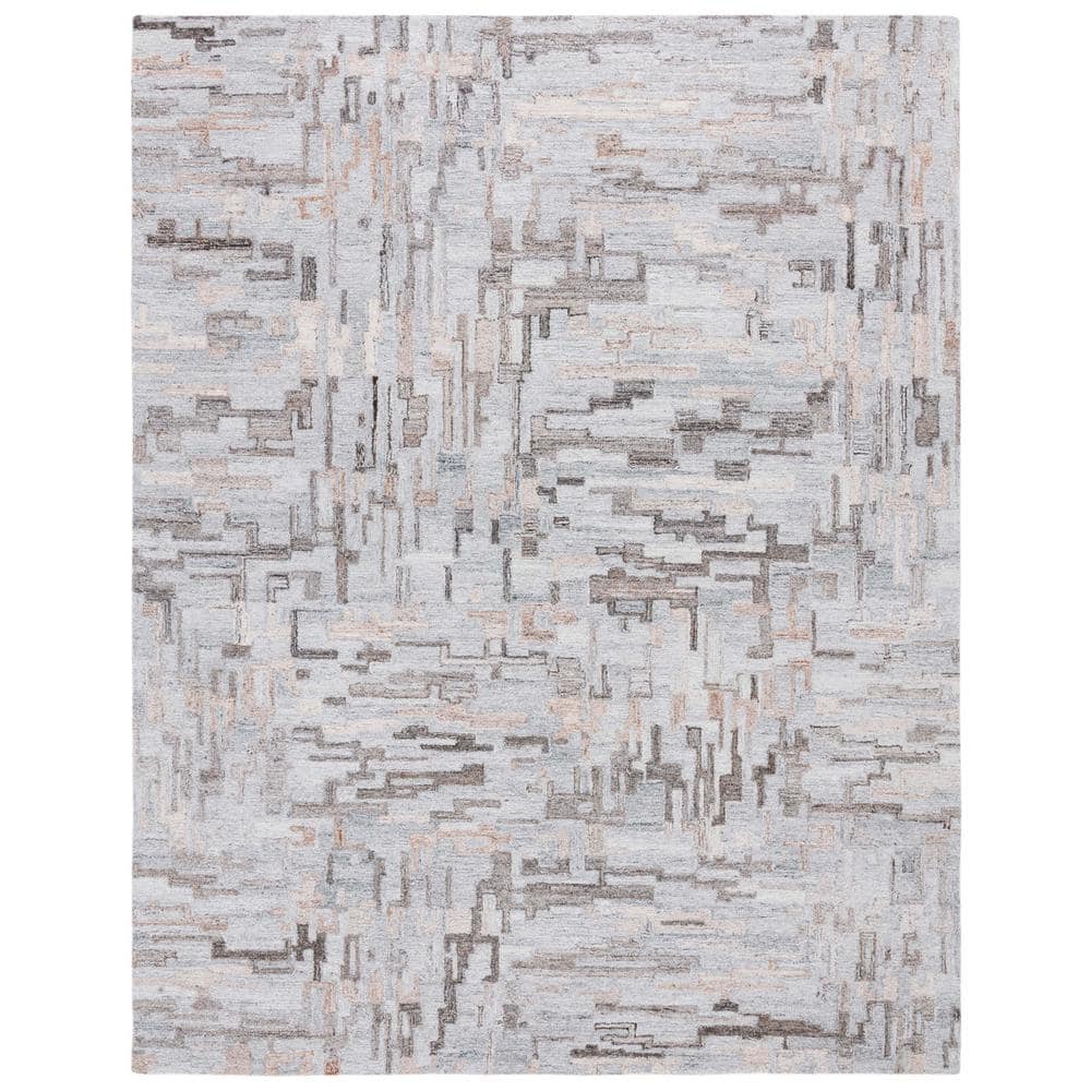 SAFAVIEH Abstract Gray/Brown 8 ft. x 10 ft. Abstract Gray/Brown ...