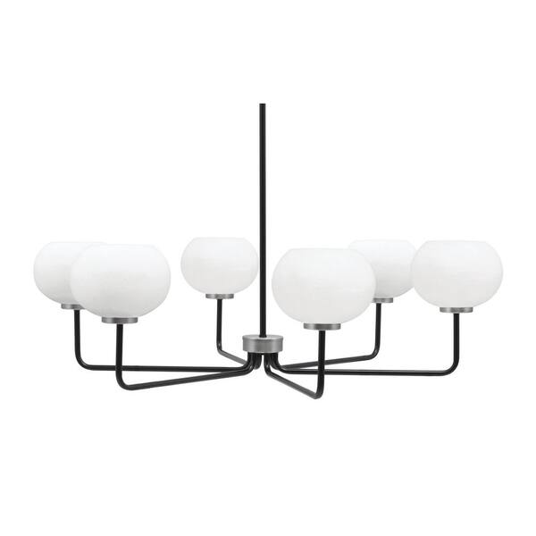 Elonia 36.75 in. 6-Light Black/Graphite Shaded Chandelier for Any Room ...