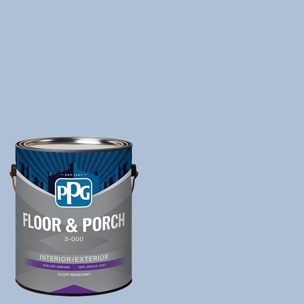 PPG 1 gal. PPG1162-3 Blue Thistle Satin Interior/Exterior Floor and ...