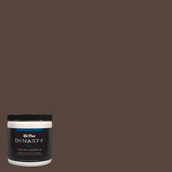 BEHR DYNASTY 8 oz. #BXC-78 Cordovan Leather Satin Enamel Stain-Blocking ...