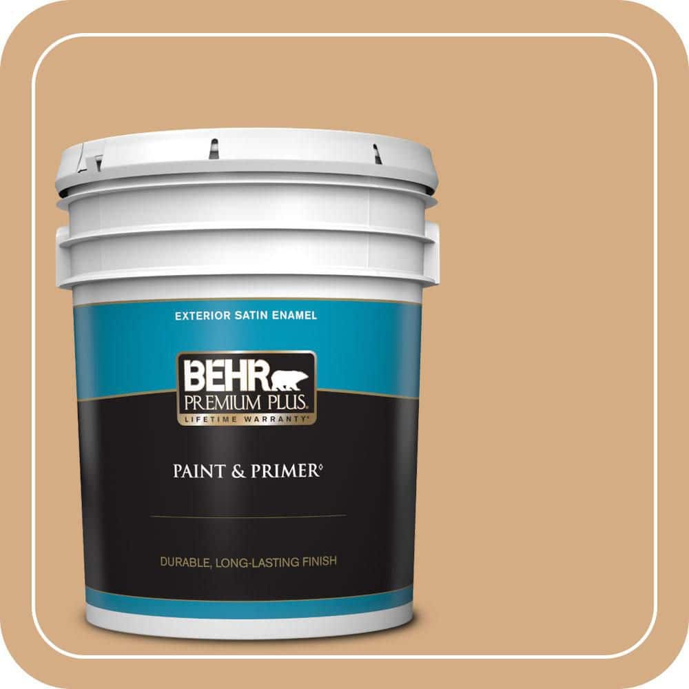 BEHR PREMIUM PLUS 5 gal. #BXC-67 Santa Fe Tan Satin Enamel Exterior ...