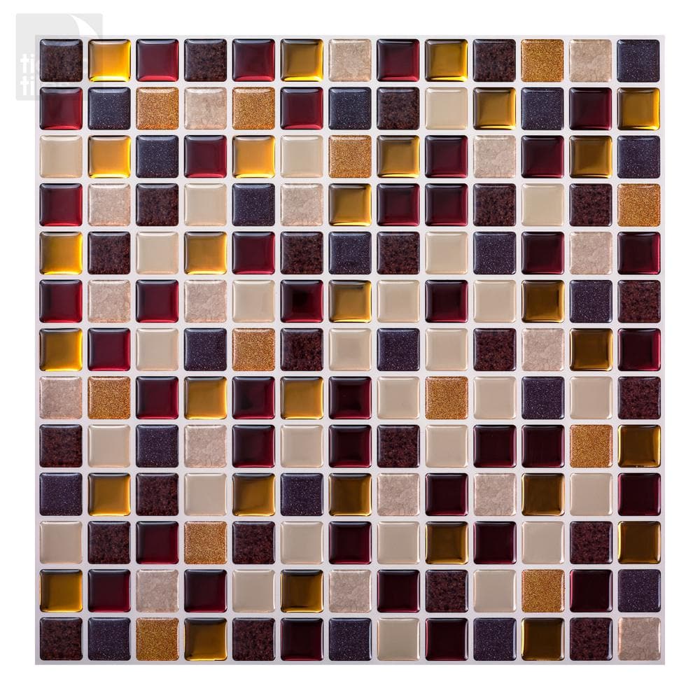 Tic Tac Tiles Square Maple 12 in. W x 12 in. H Peel and Stick ...