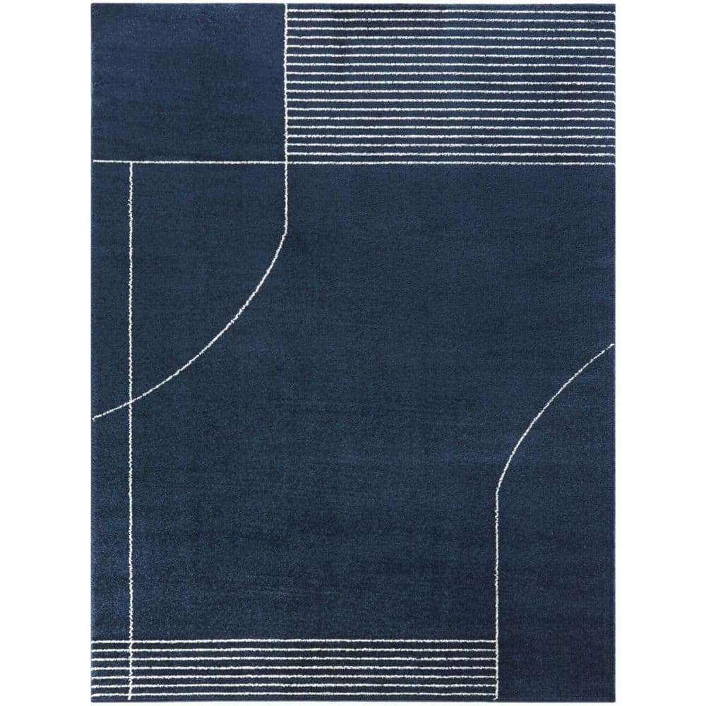 BALTA Bain Blue 5 ft. 3 in. x 7 ft. Geometric Area Rug 3095118 - The ...