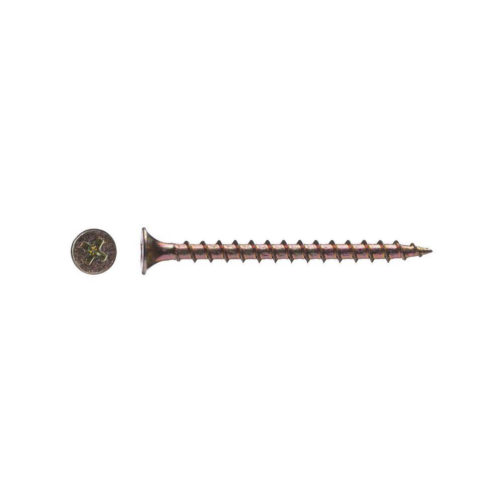 BIG TIMBER #7 x 2 in. Phillips Drive Bugle Head Yellow Zinc Wood Screw ...