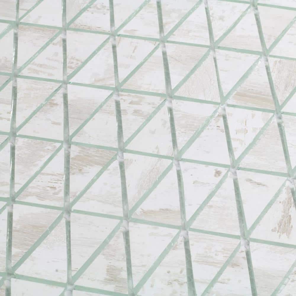 ABOLOS Nature Birch Wood White 12 in. x 12 in. Triangle Wood Look Glass ...