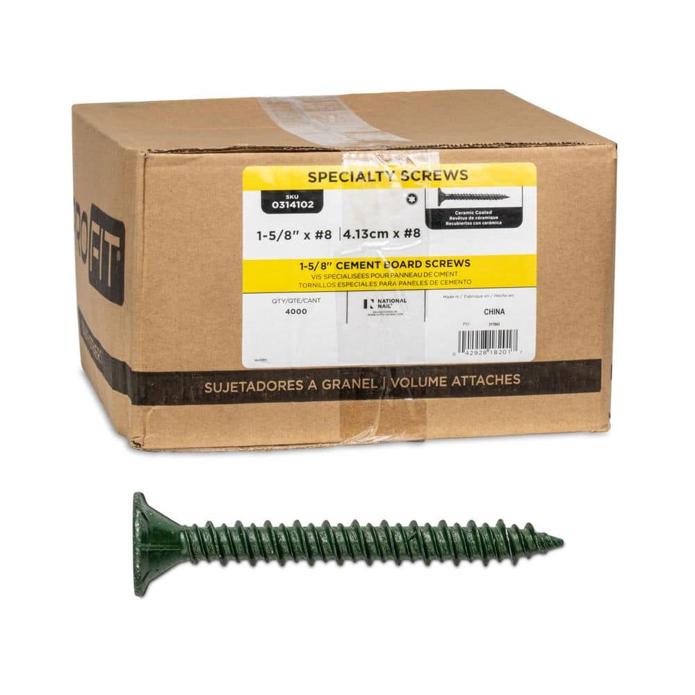 PRO-FIT #9 x 1-5/8 in. Torx Drive Flat Head Cement Board Screws (4000 ...