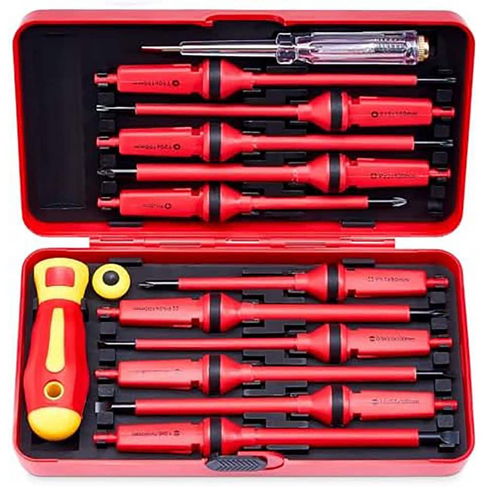 Yichuhaoxi 13-Piece 1000-Volt Insulated Electrician Screwdriver Set Interchangeable Handle ...