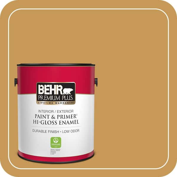 BEHR PREMIUM PLUS 1 gal. #PMD-104 Amber Glass Hi-Gloss Enamel Interior ...