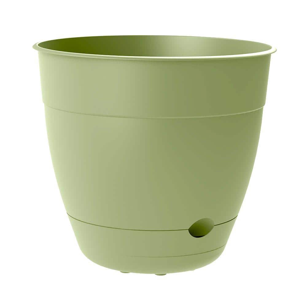 Bloem Dayton 16 in. x 14.59 in. Lotus Green Self-Watering Plastic ...