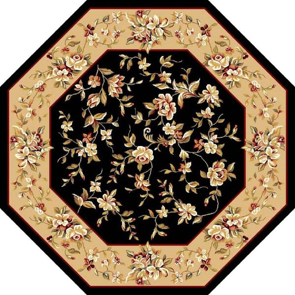 MILLERTON HOME Cora Black/Beige 8 ft. x 8 ft. Octagon Area Rug ...