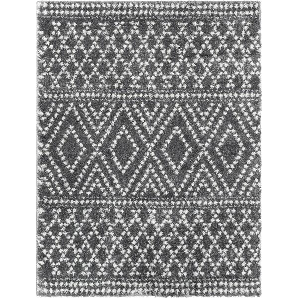 Well Woven Celeste Evora Moroccan Diamond Pattern Shag Grey 7 ft. 10 in ...
