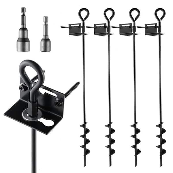 MOEPISY 24 in. Mobile Home Anchors, Metal Ground Anchor Screw in, Heavy ...