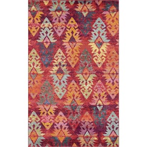 StyleWell Sedona Desert Rust Red/Multi-Color 3 ft. Round Global Area ...