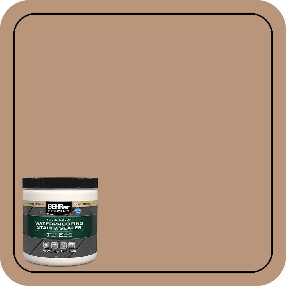 BEHR PREMIUM 8 oz. #280F-4 Burnt Almond Solid Color Waterproofing ...