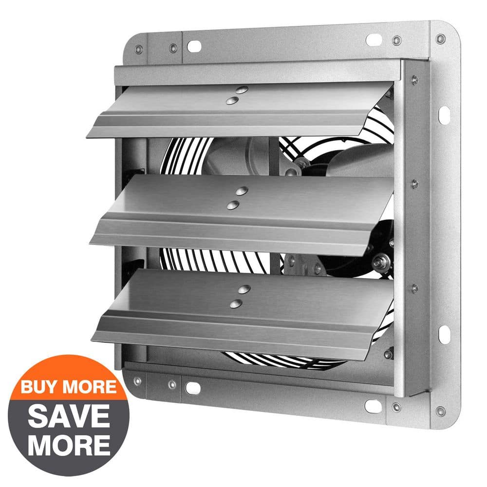 Edendirect 10 in. 820 CFM CFM Silver Exhaust Electric Powered Gable ...